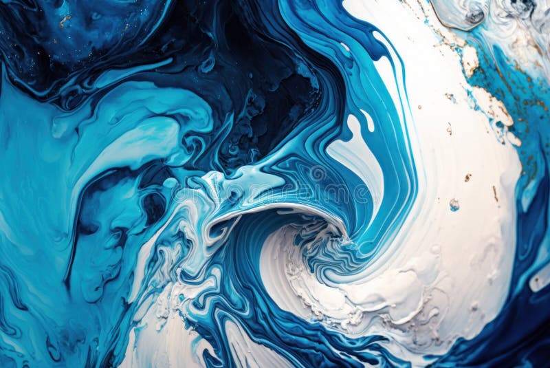 Blue Creative Abstract Hand Painted Design Wallpaper Background, Marble ...