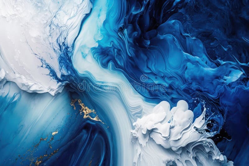 Blue Creative Abstract Hand Painted Design Wallpaper Background, Marble ...