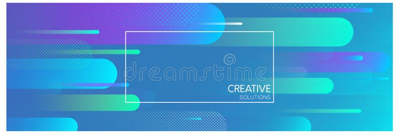 Blue Creative Solutions Banner with Geometric Pattern. Stock Vector ...