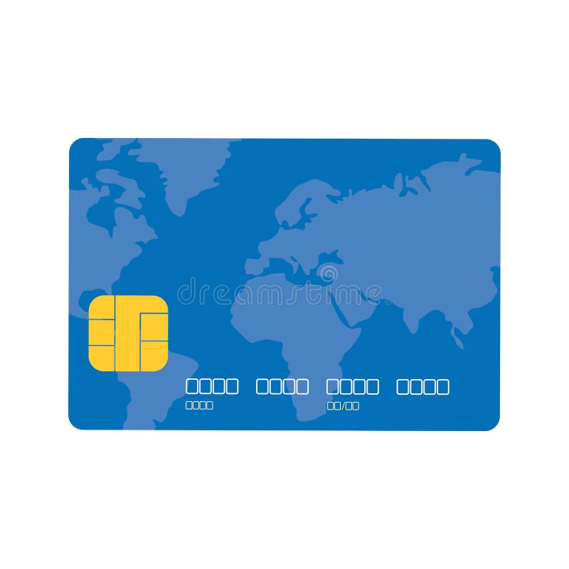 Blue Credit Card Global Bank Stock Illustration - Illustration of debit ...