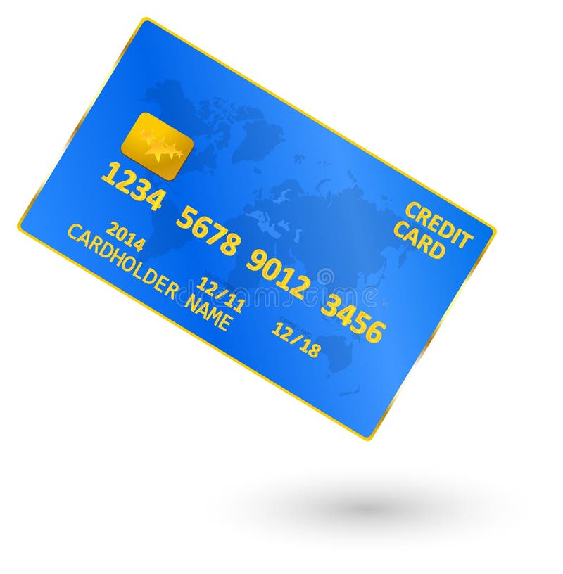Blue Credit Card stock vector. Illustration of mastercard - 32723625