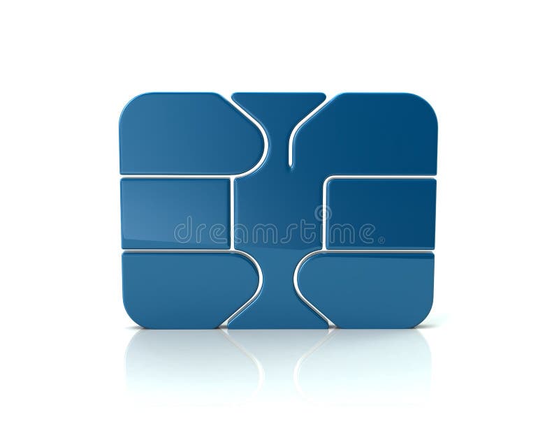 Blue Credit Debit Card Chip Stock Illustration - Illustration of code ...