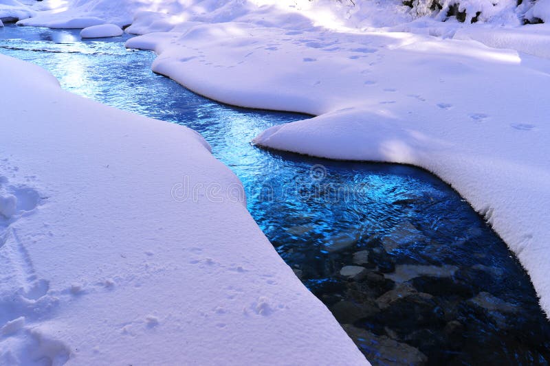 Blue creek stock photo. Image of season, brook, shore - 8207032
