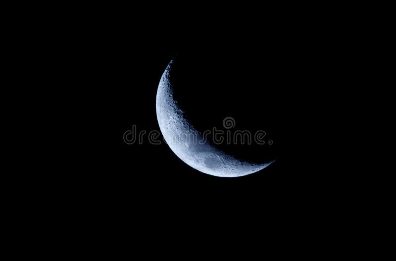 Blue Crescent Moon stock image. Image of black, moonlight - 28416135