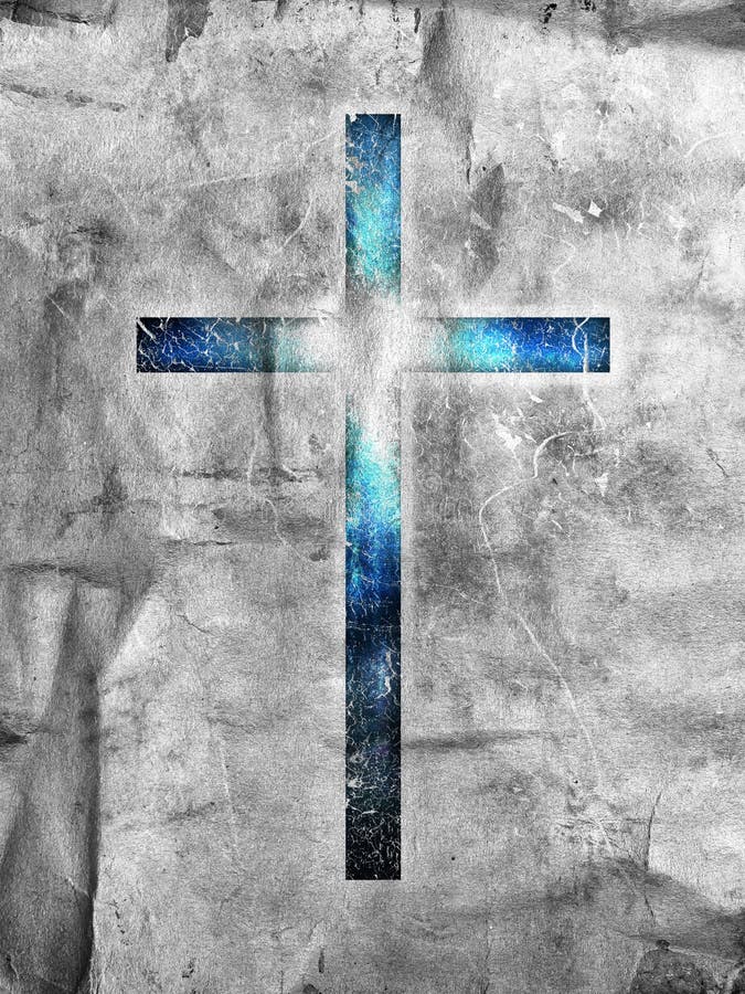 Blue Cross Symbol Bright Light Flare Stock Illustration - Illustration ...