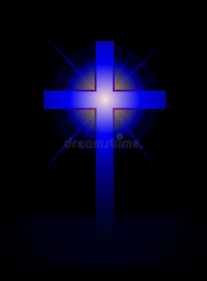 Blue cross background stock illustration. Illustration of prayer - 30611732