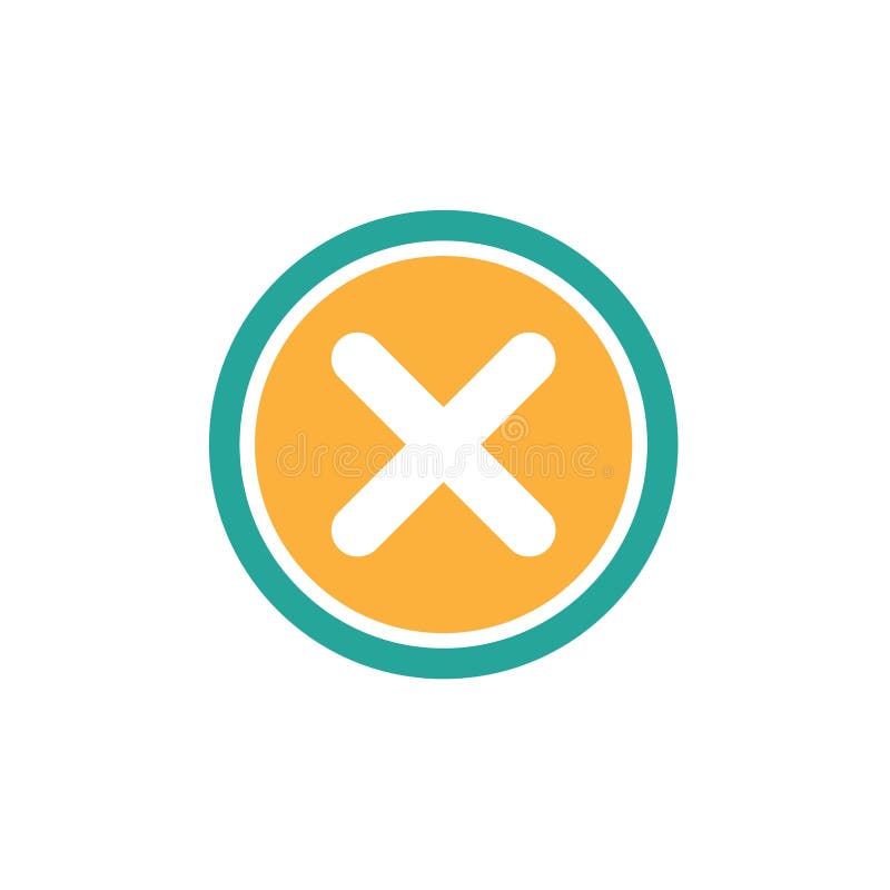 Blue Cross in Blue Circle. Delete Button. Warning Error Icon Stock ...