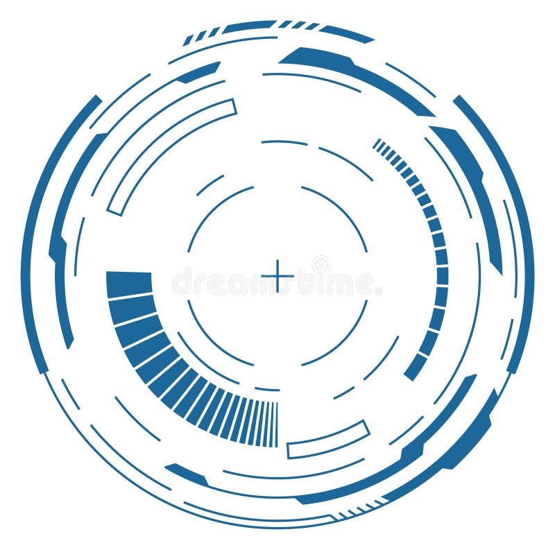 Blue Crosshair. Interactive Aim Tech Stock Illustration - Illustration ...