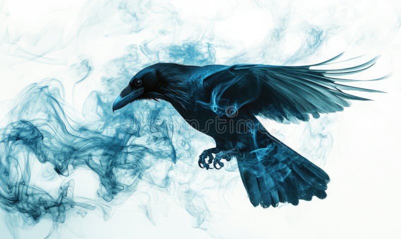 Blue Crow Flying Cloud Smoke Stock Photos - Free & Royalty-Free Stock ...