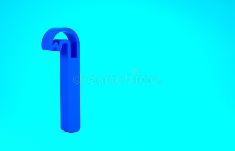 Blue Crowbar Icon Isolated on Blue Background. Minimalism Concept Stock ...