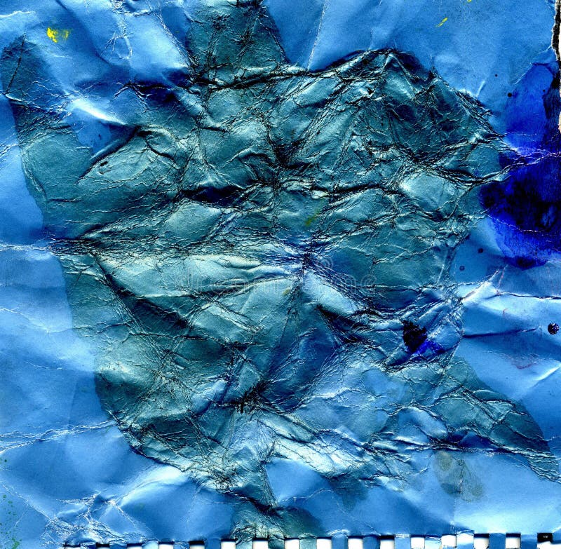 Blue Crumpled Paper Texture Photo Stock Illustration - Illustration of ...