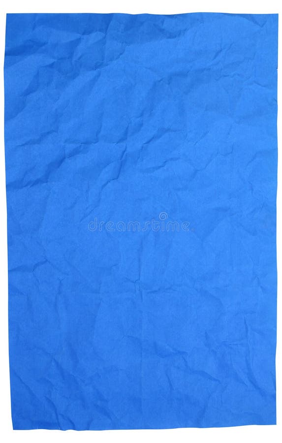 Blue crumpled paper sheet stock photo. Image of material - 348321446