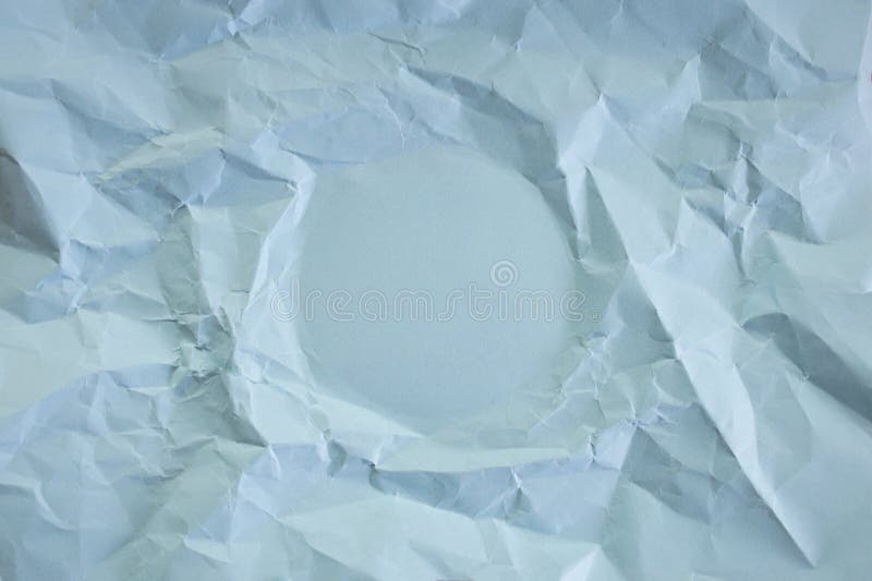 Blue Crumpled Paper Texture with Round Empty Copy Space in the Middle ...