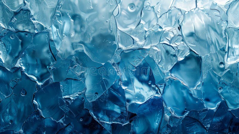 Blue Crushed Ice Texture Under Bright Light in a Close-up View Stock ...