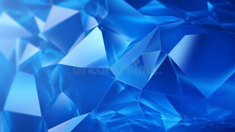 Blue Crystal Abstract Background with Geometric Mosaic Hills AI ...