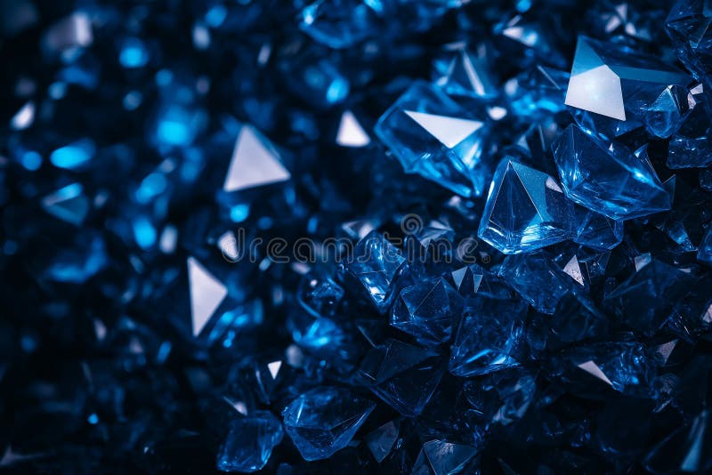 Blue Crystal Background with Various Shapes and Sizes, Creating ...