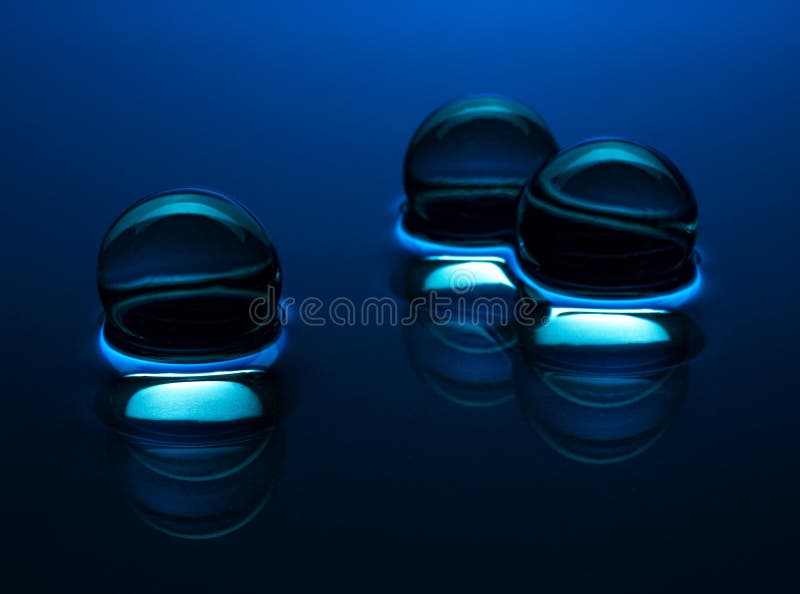 Blue Crystal Balls - Splash in the Water Stock Image - Image of light ...