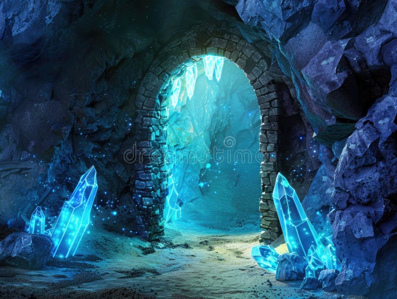 Blue Crystal Cave stock image. Image of formation, rocks - 375302029