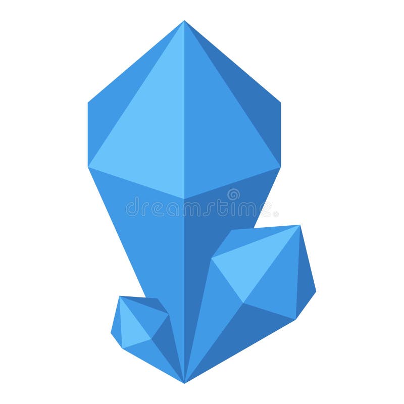 Blue Crystal Cluster Shining Brightly on White Background Stock ...