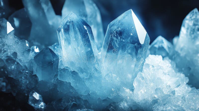 Blue Crystal Cluster Showing Striking Formation Stock Illustration ...