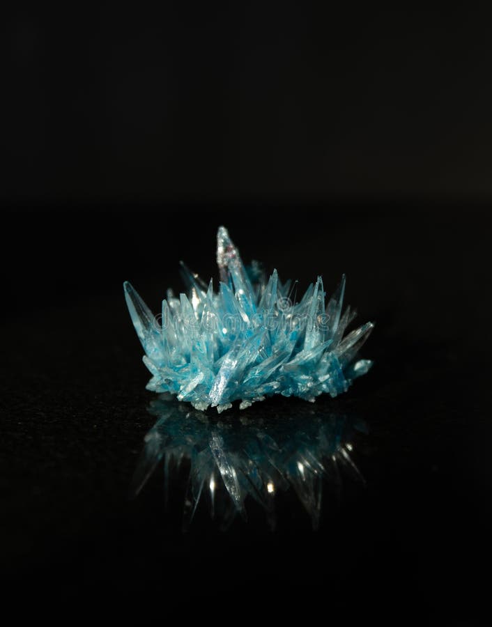 The Blue Crystal on a Dark Background. Stock Photo - Image of gems ...