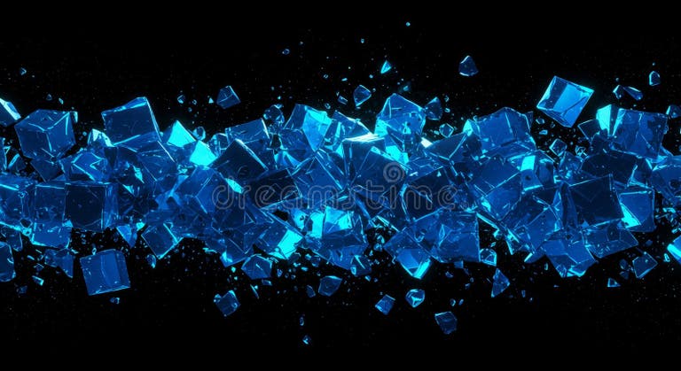 Blue Crystal Explosion a Vibrant of Shattered Blue Crystals Exploding ...