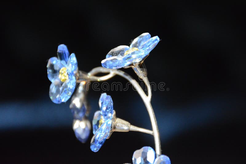 Blue crystal flowers stock photo. Image of blue, craftsmanship - 50375590