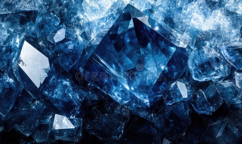 A Blue Crystal Formation with Many Pieces Stock Photo - Image of ...