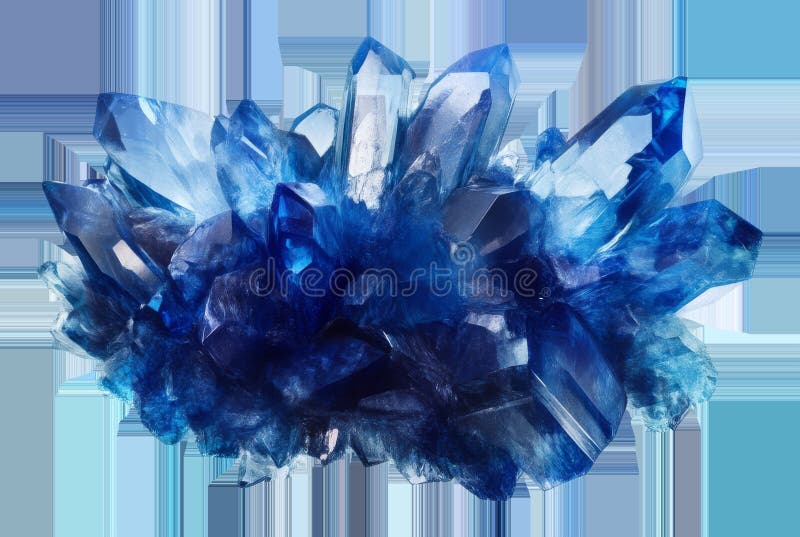 Blue Crystal Geode Cluster, Shimmering Pattern. Natural Mineral Art ...