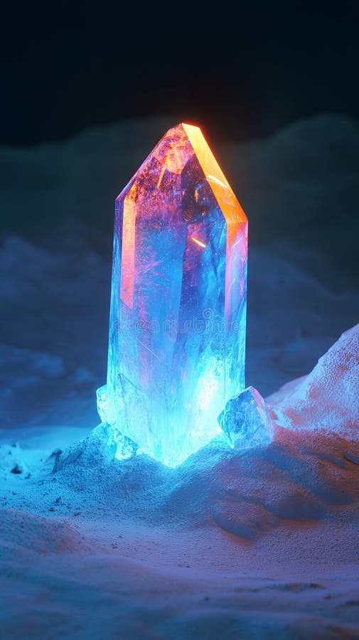 A Blue Crystal is Lit Up with a Blue Light Stock Illustration ...