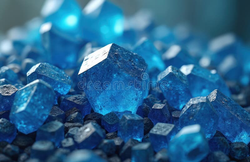 Blue Crystal Mineral Stone. Gems. Mineral Crystals in the Natural ...