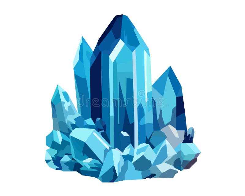 Blue crystal nugget. stock vector. Illustration of collection - 305588506