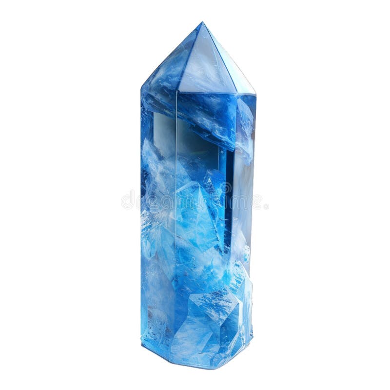 Blue Crystal Obelisk on Transparent Background Stock Photo - Image of ...