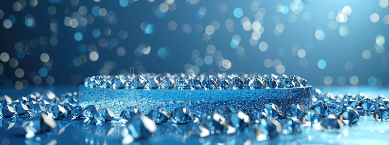 Blue Crystal Platform with Sparkling Effects Stock Illustration ...