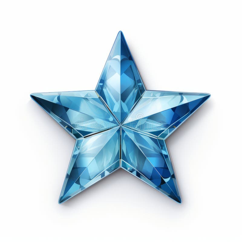 A Blue Crystal Star on a White Background Stock Illustration ...