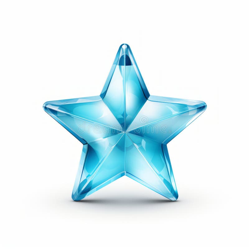 A Blue Crystal Star on a White Background Stock Illustration ...