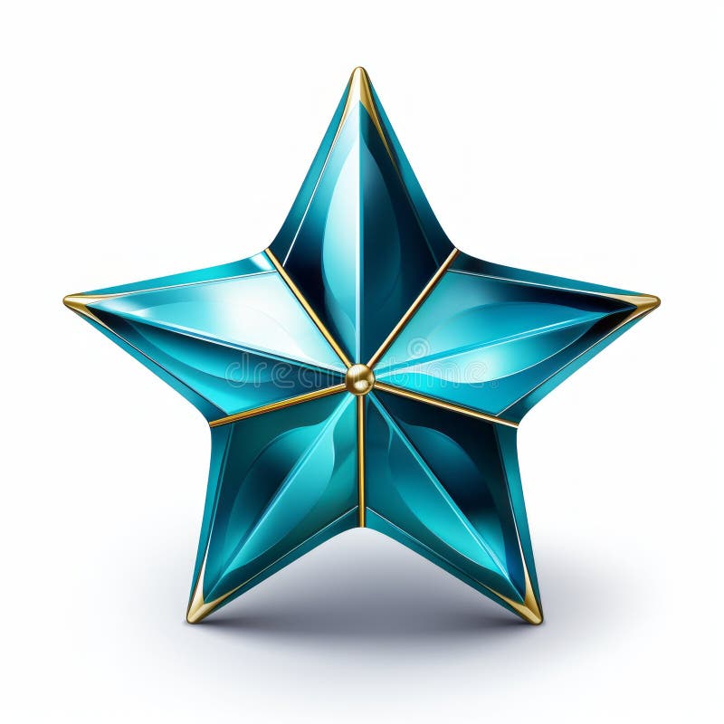 A Blue Crystal Star on a White Background Stock Illustration ...