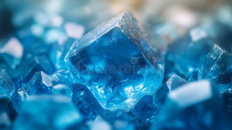 Blue Crystal Structures Captured in Detail Showcasing the Intricate ...