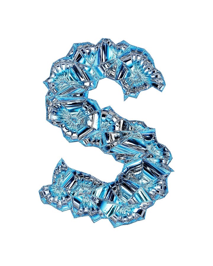 Blue Crystals Font.Glass Italic Lowercase Letter. Stock Illustration ...