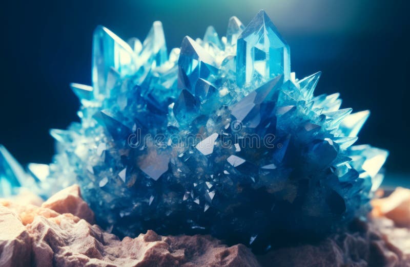 Blue crystals. Generate Ai stock image. Image of pattern - 289549893