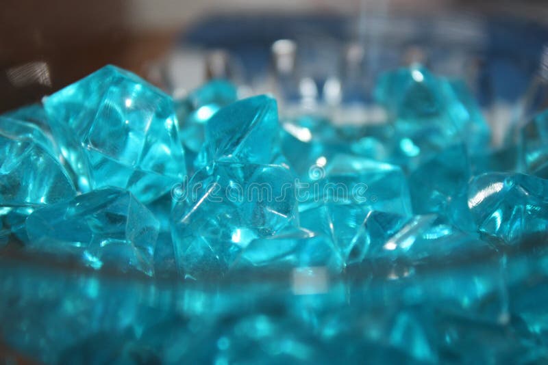 Blue crystals of glass stock image. Image of luxury - 140797977