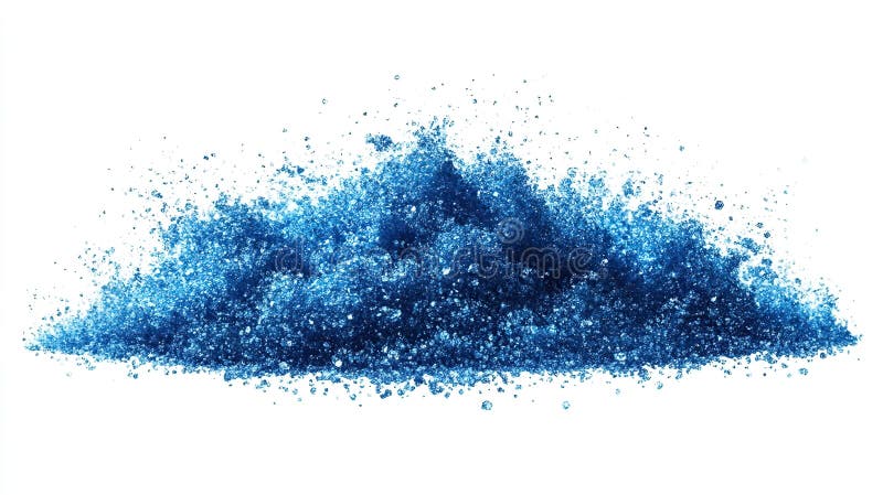 Blue Crystals Pile Isolated on White Background Stock Illustration ...
