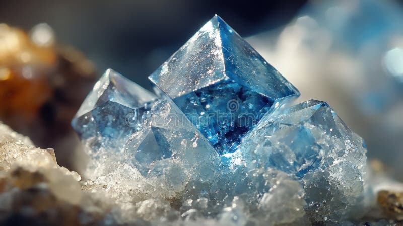 Blue crystals on rock stock image. Image of reflections - 379095415