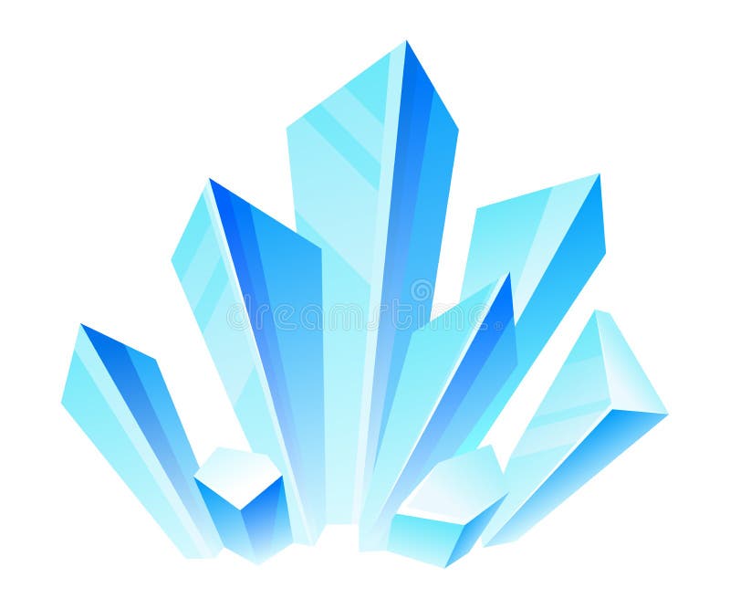 Blue Crystals. Vector Illustration on a White Background. Stock Vector ...