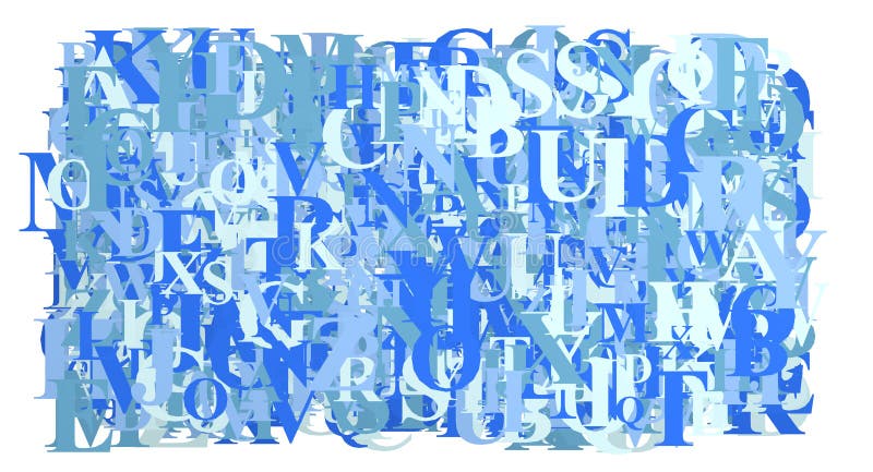 Blue Letters abstract stock illustration. Illustration of words - 61176477