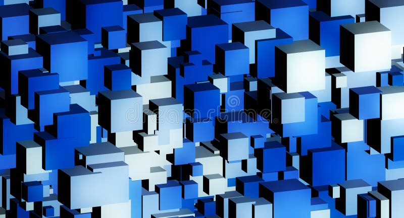 Blue Cube abstract stock illustration. Illustration of cubes - 61176486