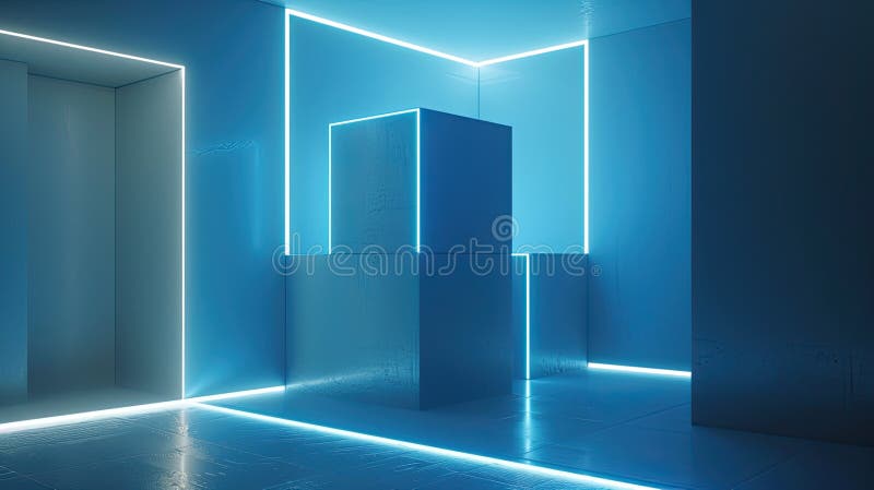 A Blue Cube Building Showcasing Modern Architecture, Emphasizing the ...