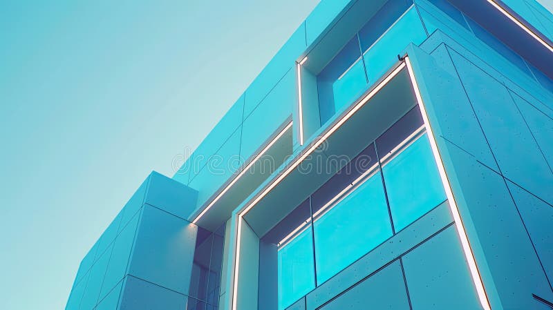 A Blue Cube Building Showcasing Modern Architecture, Emphasizing the ...
