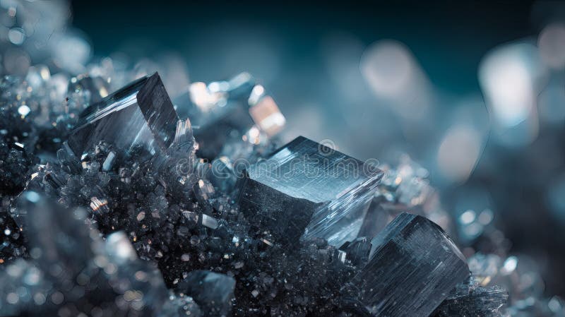 Blue Cube Crystal Mineral stock image. Image of geology - 388306345