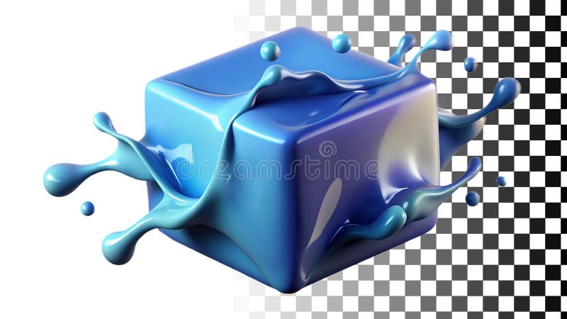 Blue Cube, 3D Shape, Geometric Form, and Modern Design Element Png ...